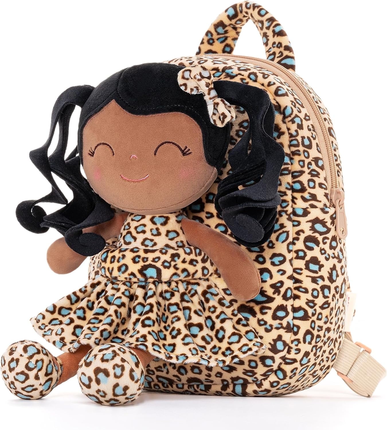 Gloveleya Toddler Doll Leopard Dolls for Girls Soft Curly Hair Dolls ...