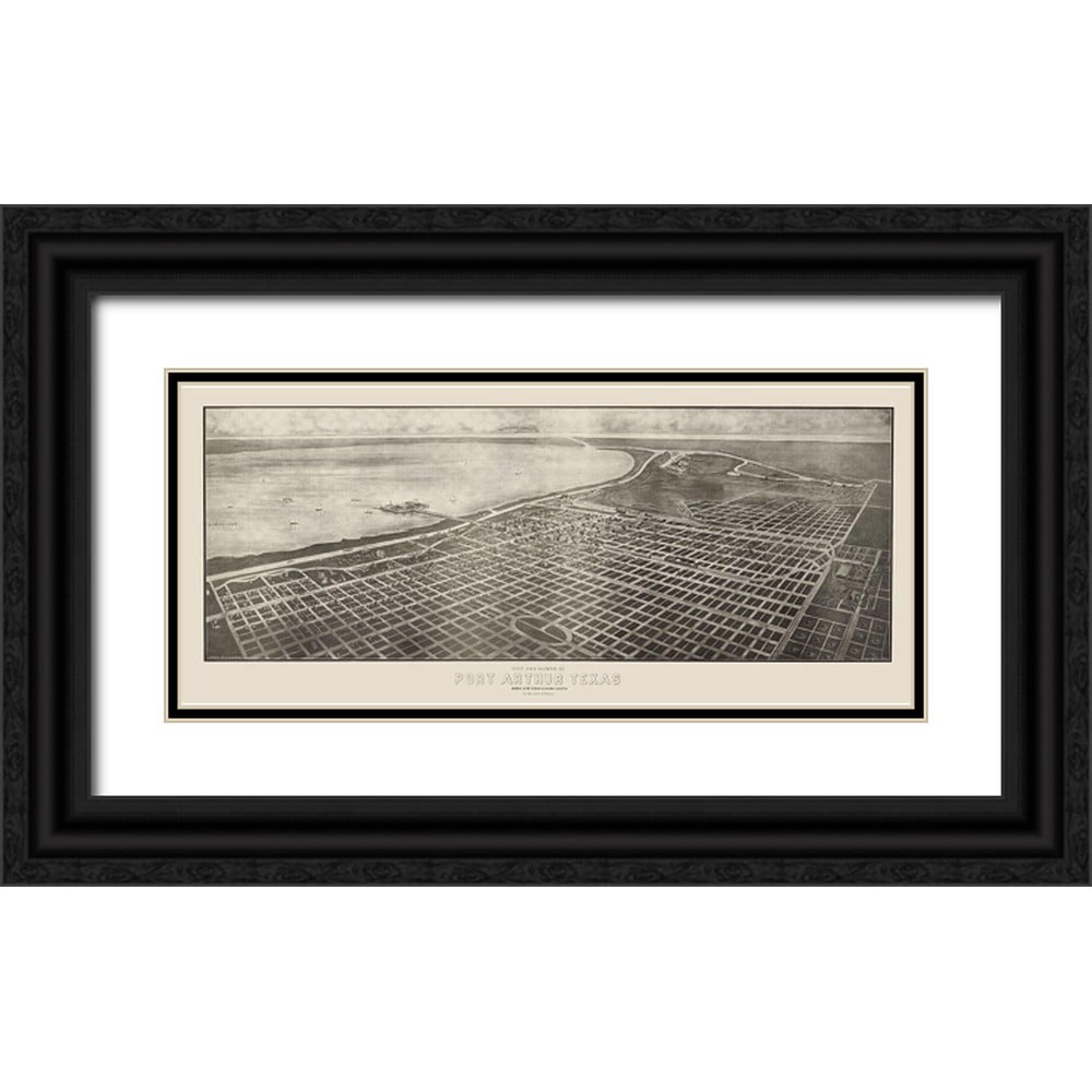 Glover 32x16 Black Ornate Wood Framed with Double Matting Museum Art ...