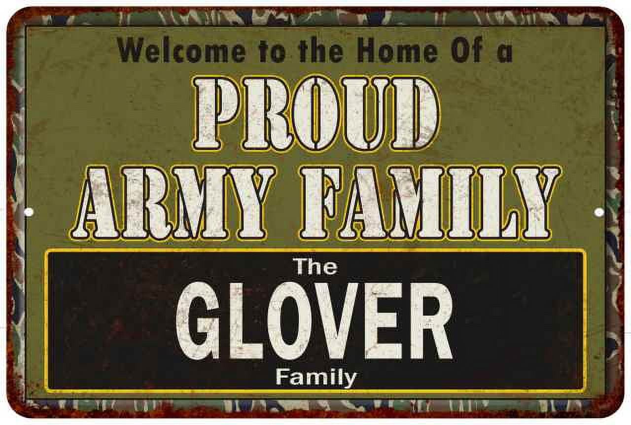 Glover Proud Army Family Sign Gift 8x12 Metal Sign 108120023468 ...