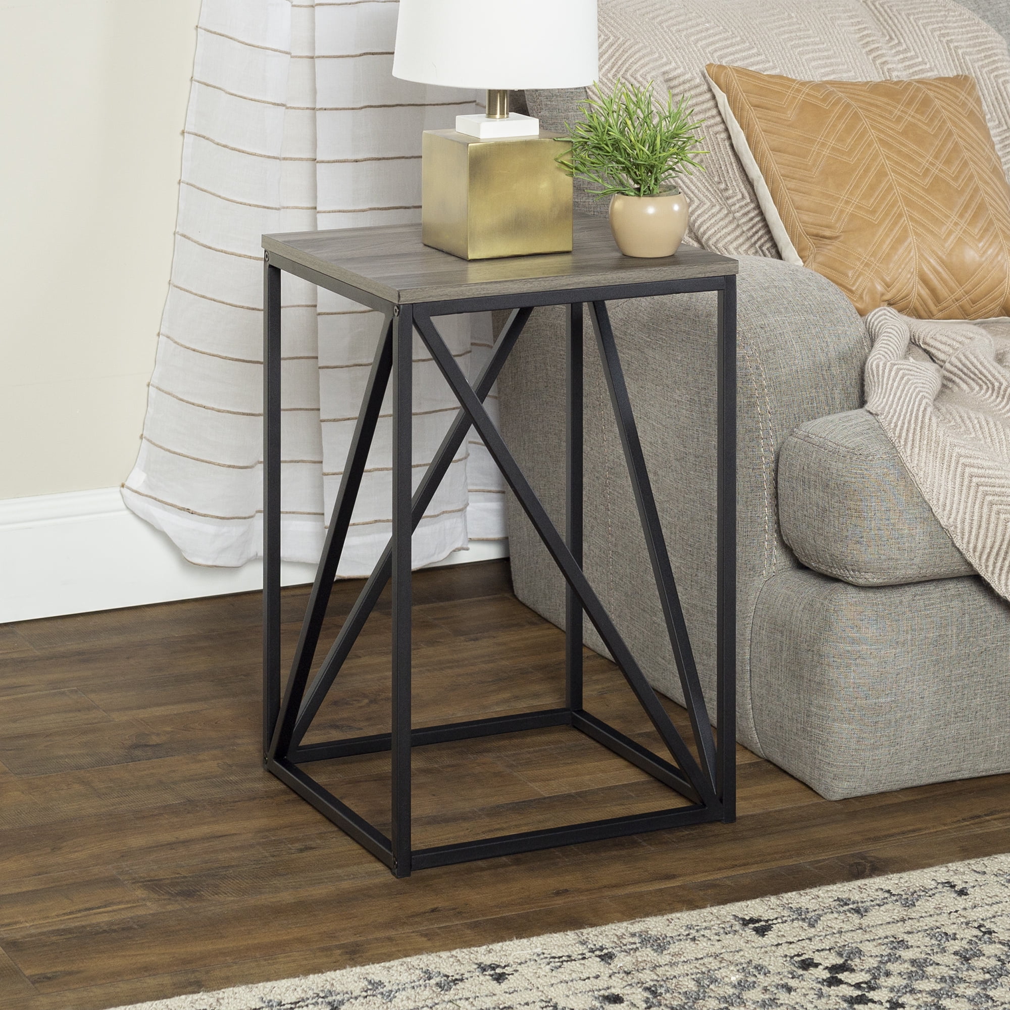 Glover Slate Gray Square End Table by River Street Designs - Walmart.com