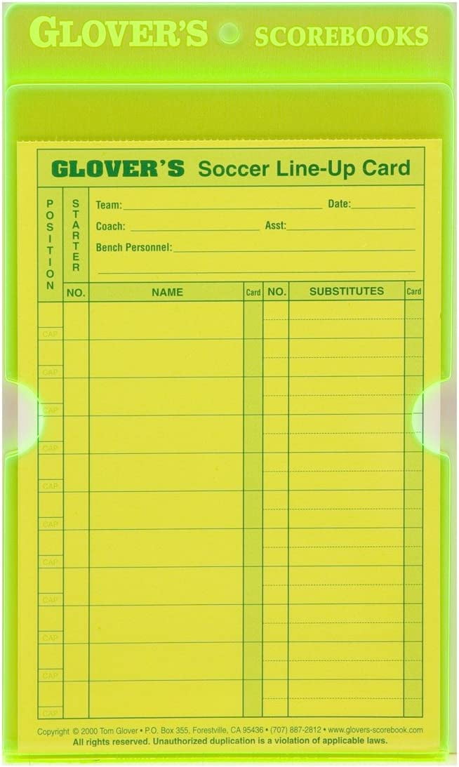 Glover's Scorebook Neon Acrylic Line-Up Card Holder Fits Line-Up Card ...