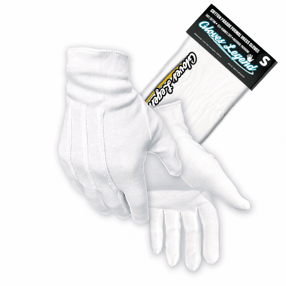 Gloves Legend - Small - 1 Pair (2 Gloves) 100% Cotton White Parade ...