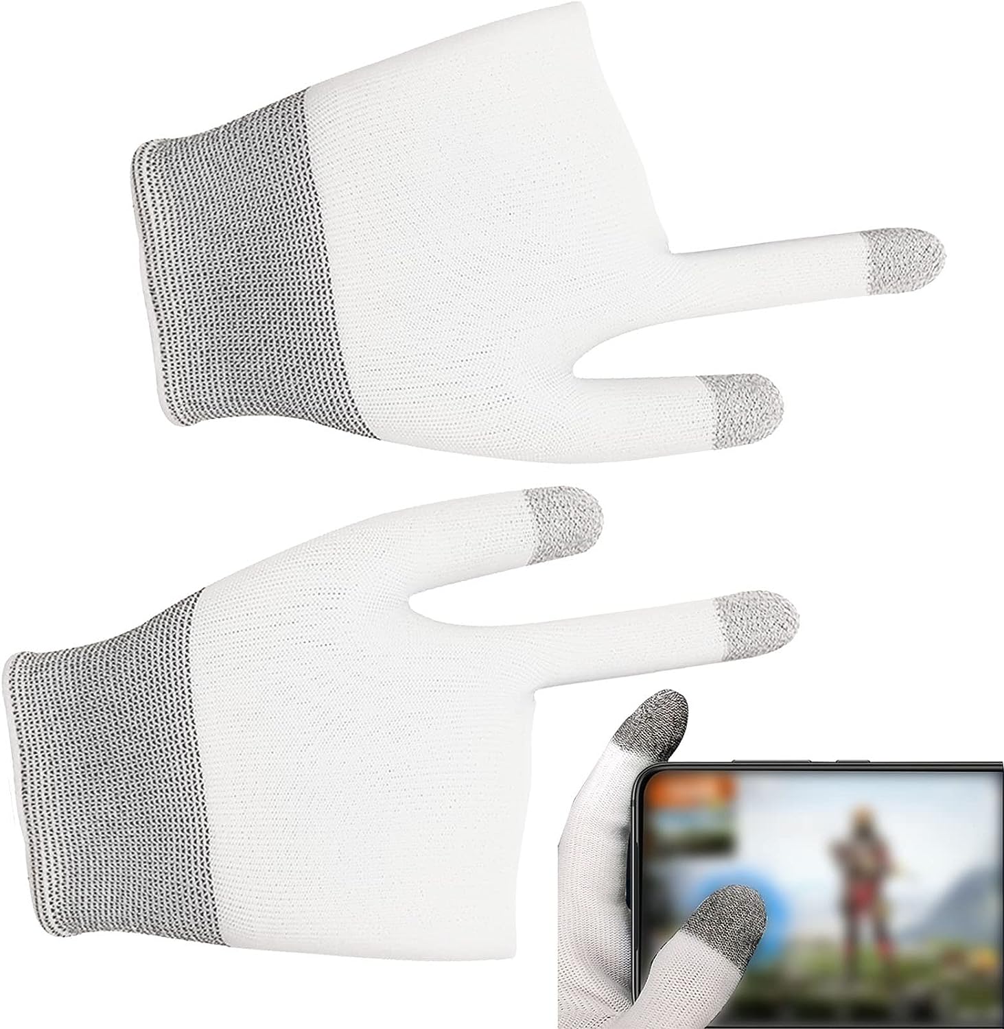 Gloves,Mobile Game Finger Sleeve | 1 Pair Two Finger Gloves For, 15-Pin ...