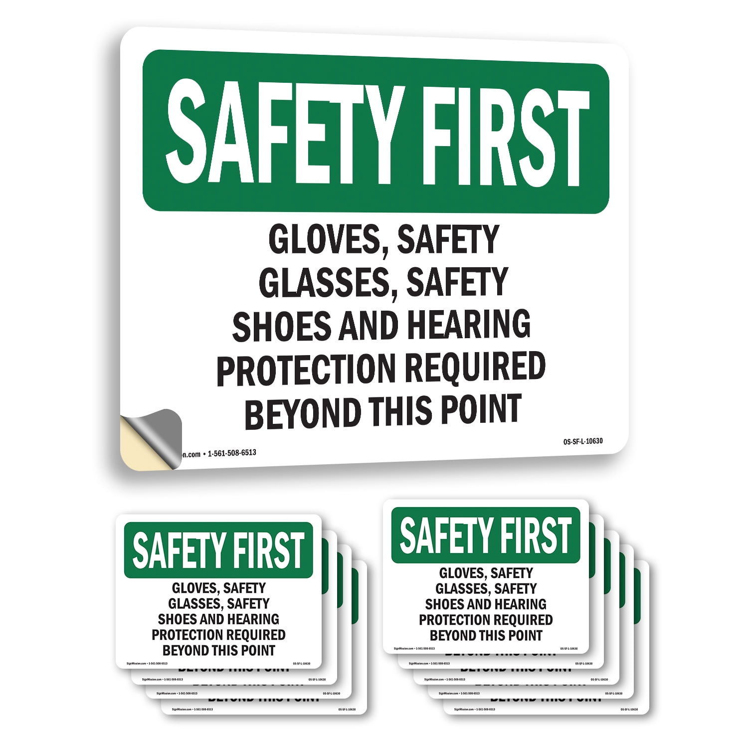 Gloves Safety Glasses Safety Shoes And OSHA SAFETY FIRST Vinyl Decal ...