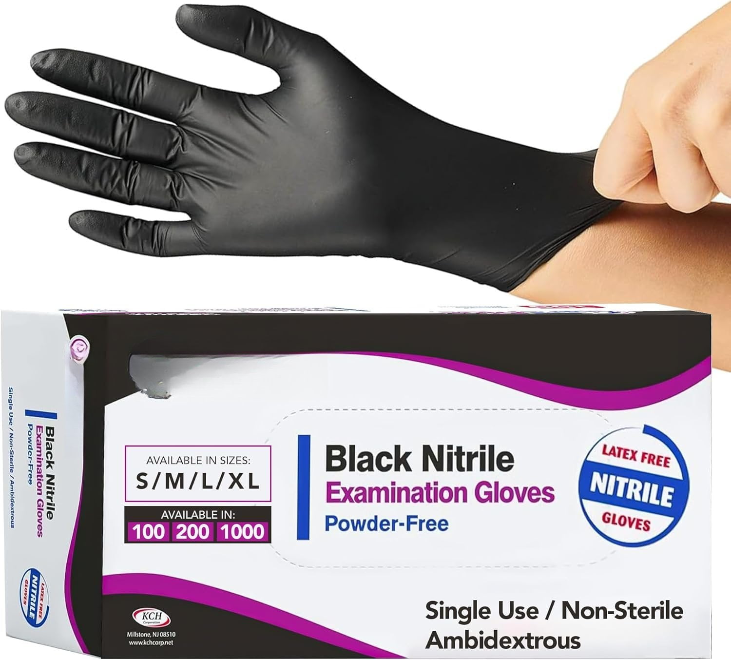 Gloves for Use - & Latex-Free - Black/Blue - S, M, L, XL - 100, 200, 1000 - Walmart.com
