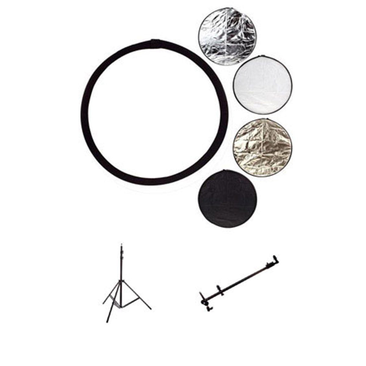 Glow 42" 5-in-1 Collapsible Disc Reflector, - Bundle - with 7' Black 3 ...