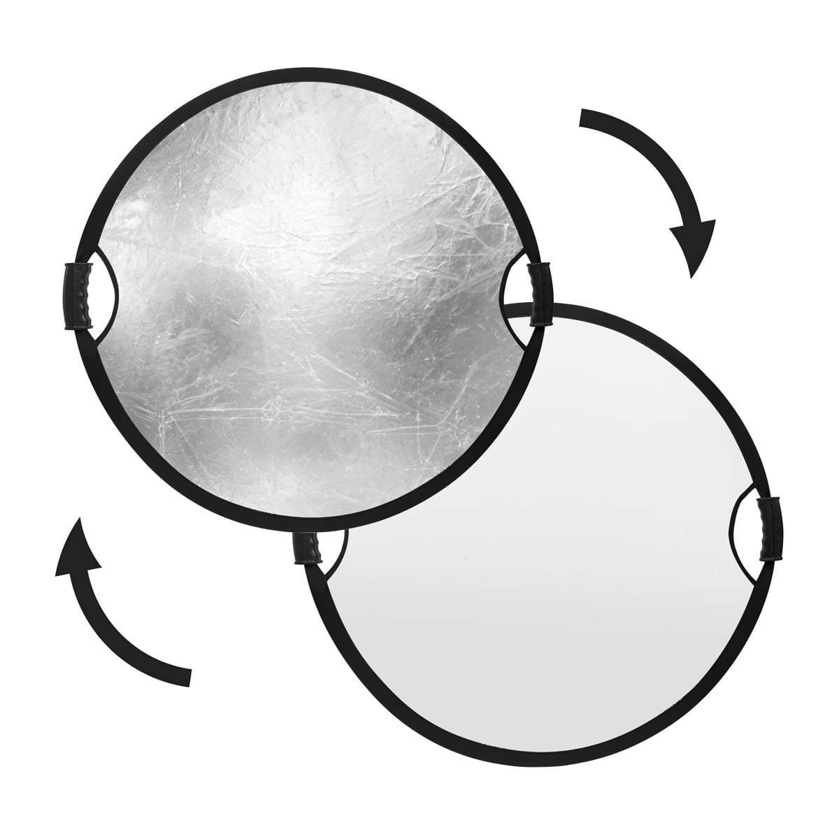 Glow Circular Collapsible Reflector with Handles (32", Silver/White ...