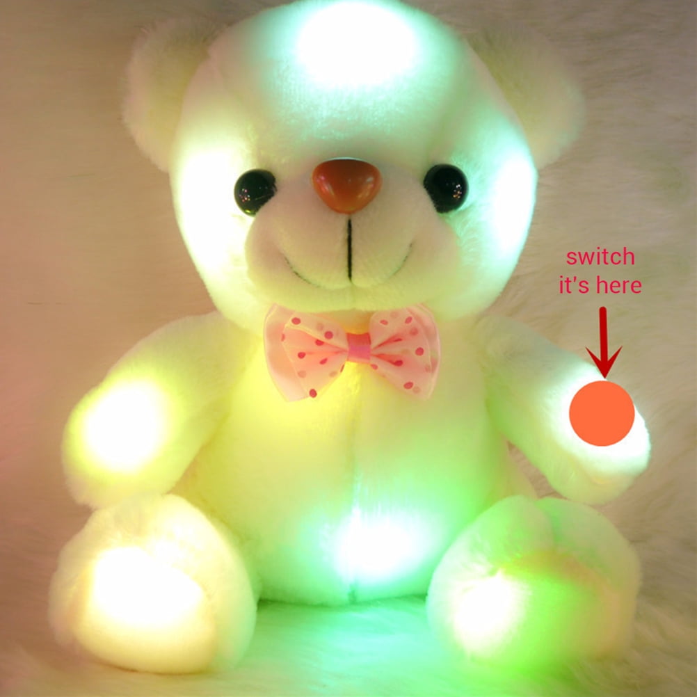Glow Colorful LED Plush Bear Doll Toy 22cm Plush Bear Toy for Children ...