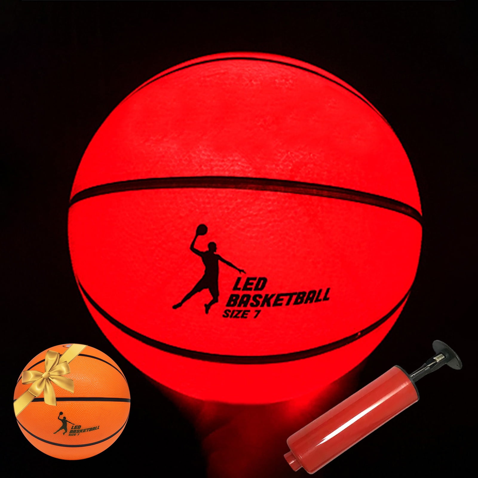 Glow in The Dark Basketball and Football Official Sized Light up LED ...