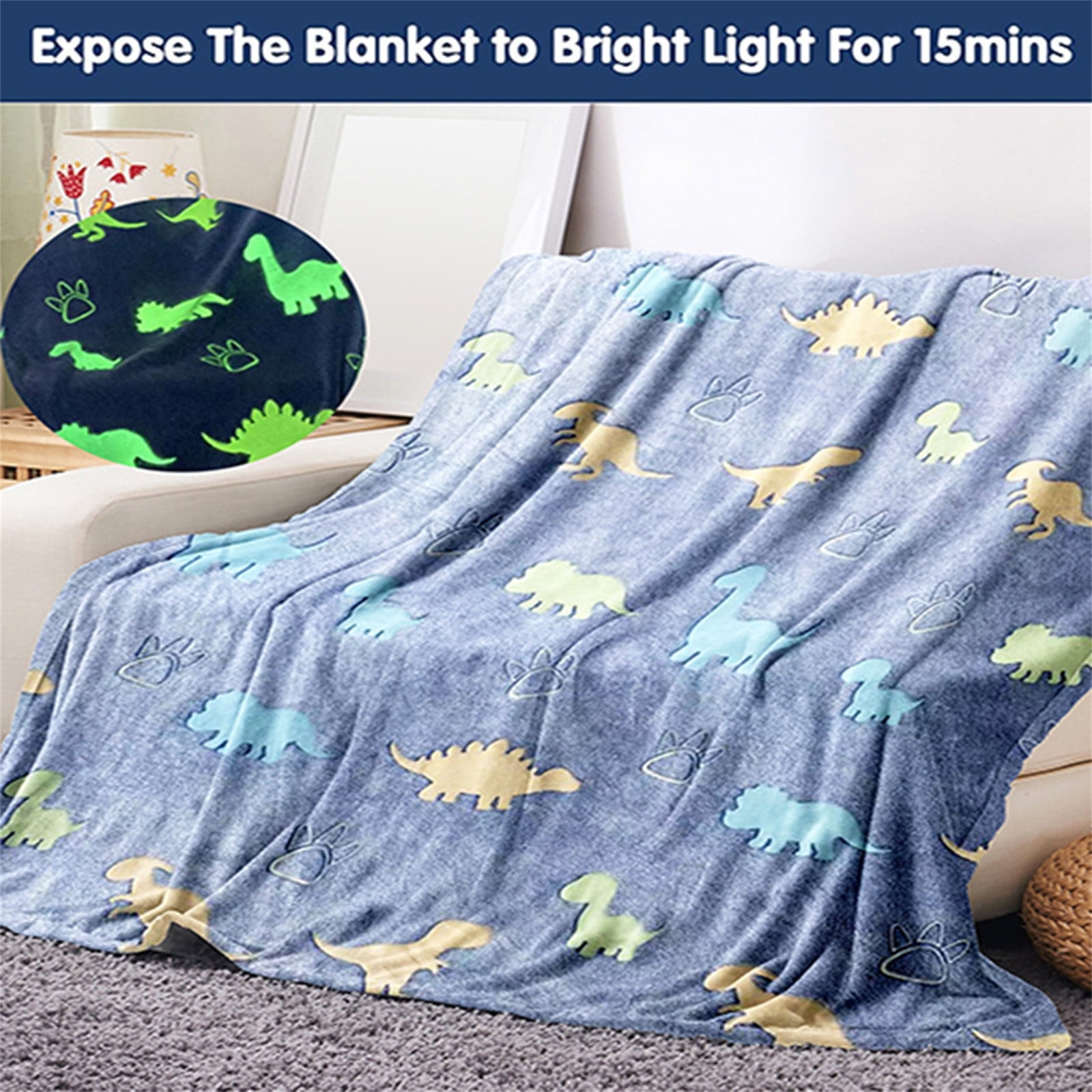 Glow In The Dark Blanket Dinosaur Gifts For Boys, Easter Gifts For Kids ...