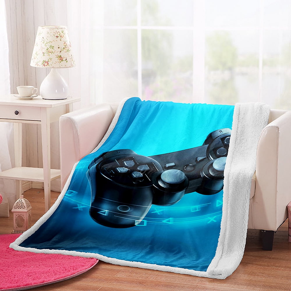 Glow in The Dark Blanket Game Controller Throw Gamer Gift Toys for Kids ...