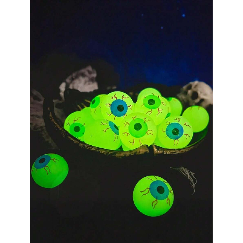 Glow In The Dark Bouncy Ball, Halloween Luminous Soft Bouncy Balls ...