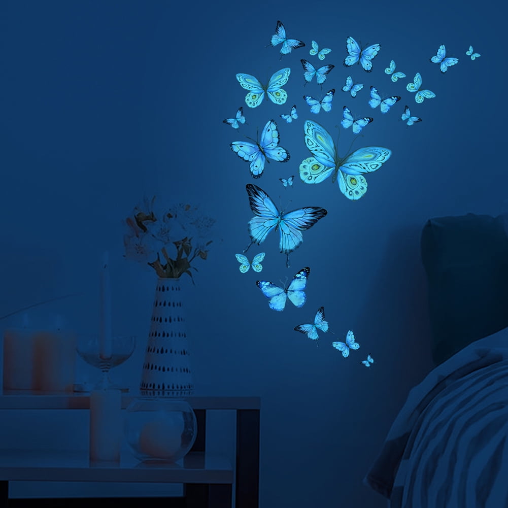 Glow in The Dark Butterfly Wall Decals，Glowing Luminous Butterfly Wall ...