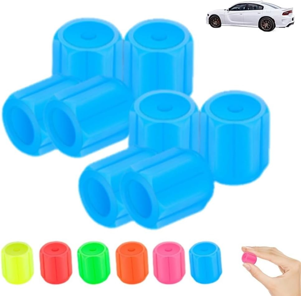 Glow in The Dark Car Tire Valve Cap Set, 8PCS Universal Waterproof Tire ...