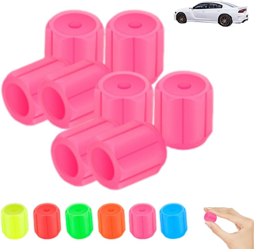 Glow in The Dark Car Tire Valve Cap Set, 8PCS Universal Waterproof Tire ...