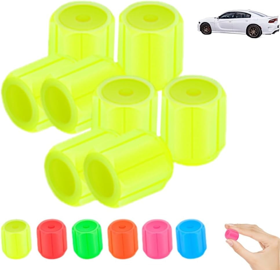 Glow in The Dark Car Tire Valve Cap Set, 8PCS Universal Waterproof Tire ...