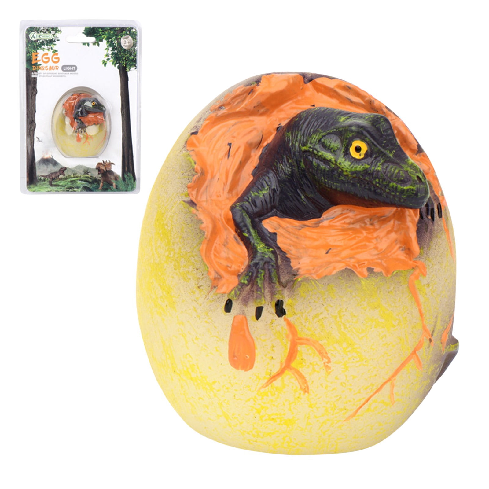 Glow in The Dark Dinosaur Egg - Hatching Surprise Toy with LED Light Up ...