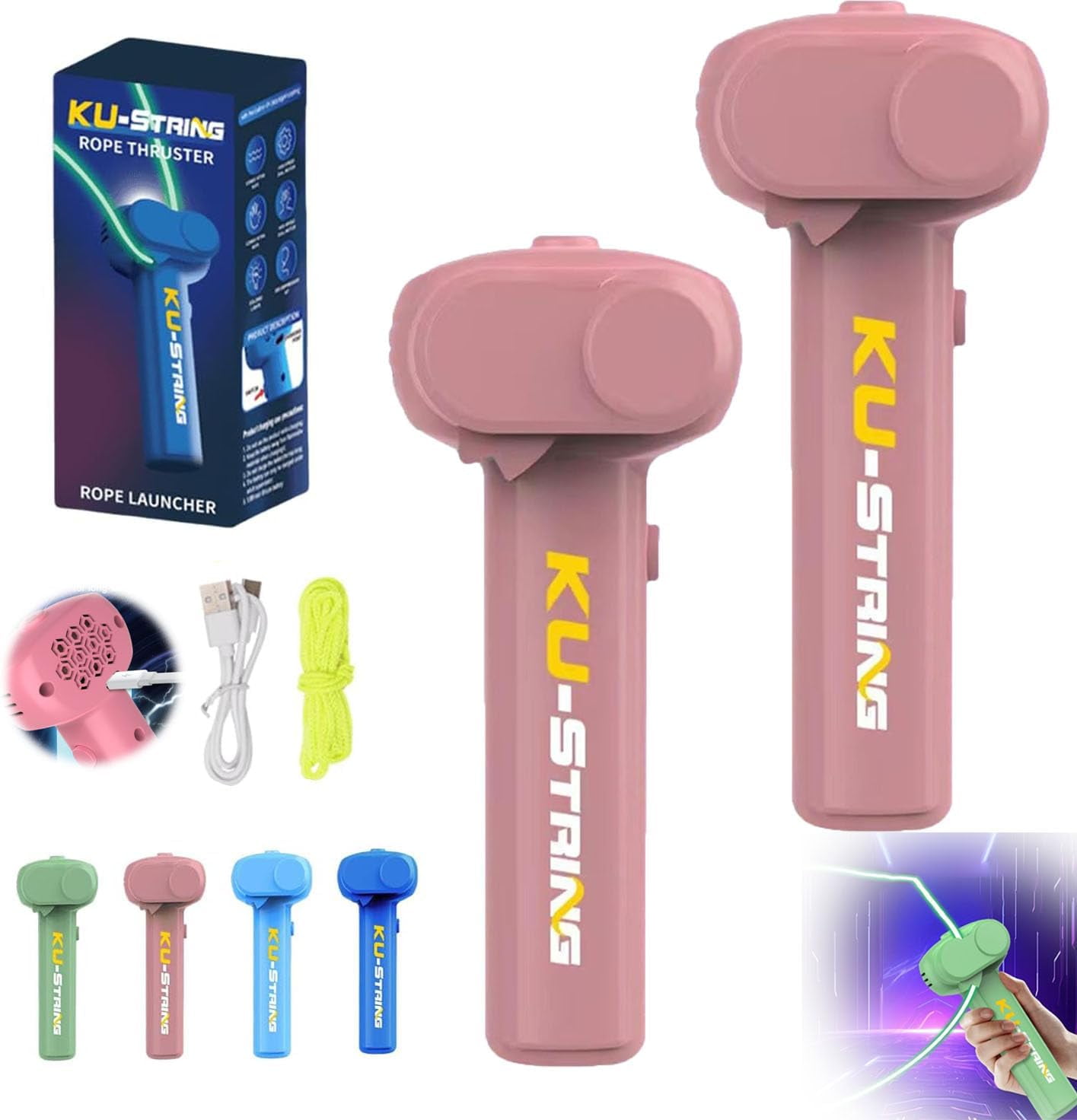 Glow in The Dark Loop Rope Launcher Propeller, Luminous Rope Toy, Game ...