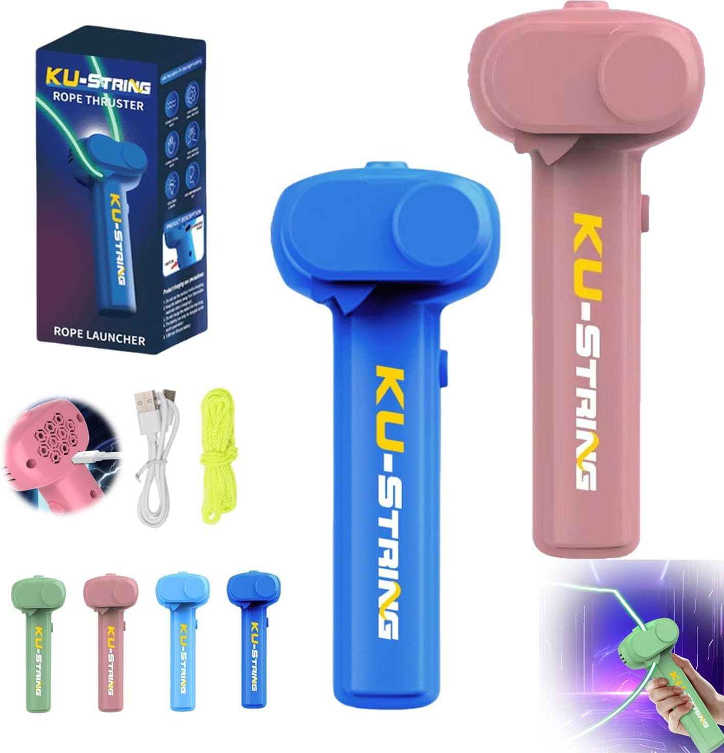 Glow in The Dark Loop Rope Launcher Propeller, Luminous Rope Toy, Game ...