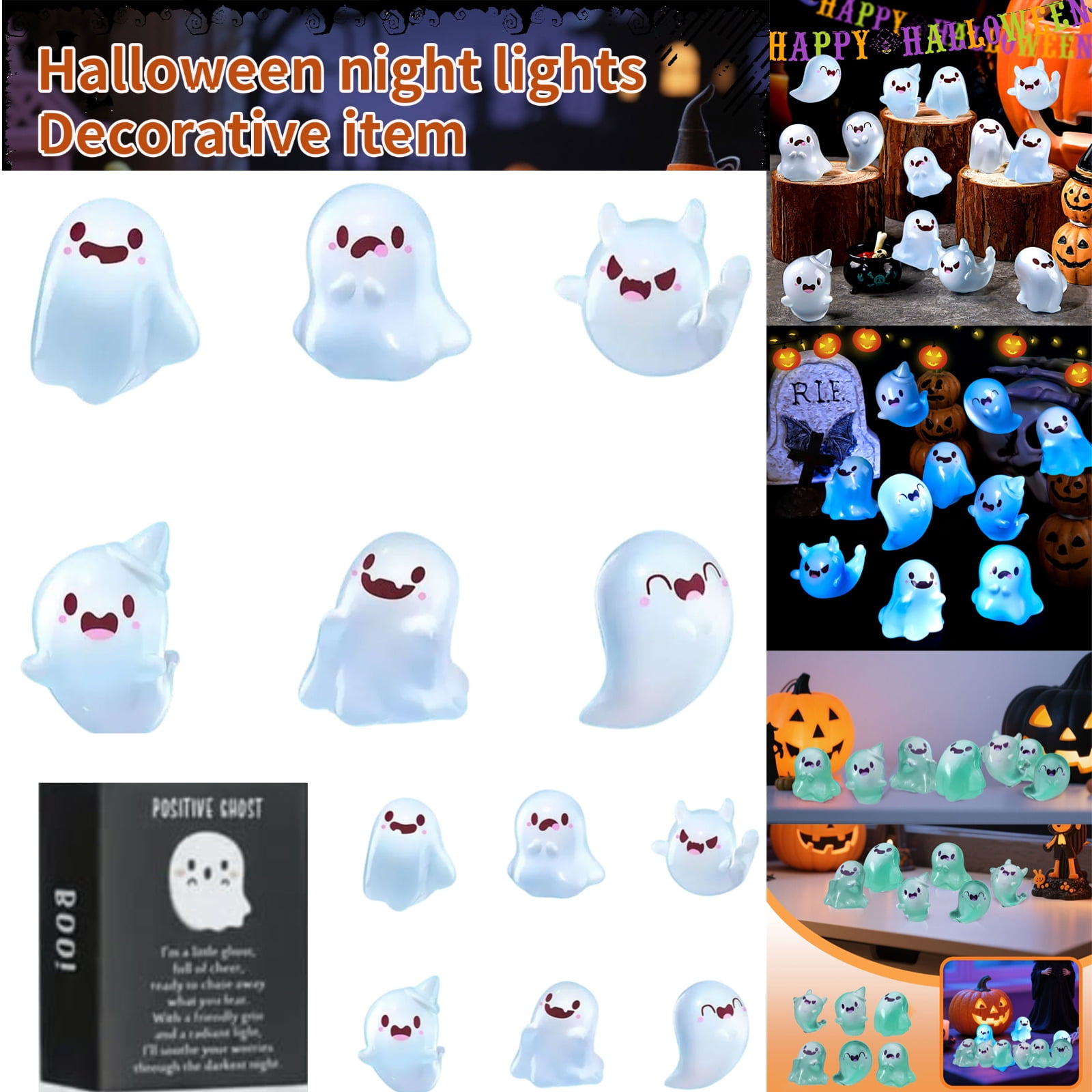 Glow in The Dark Mini Ghost Figures Blind Box, Halloween Mini Ghost ...