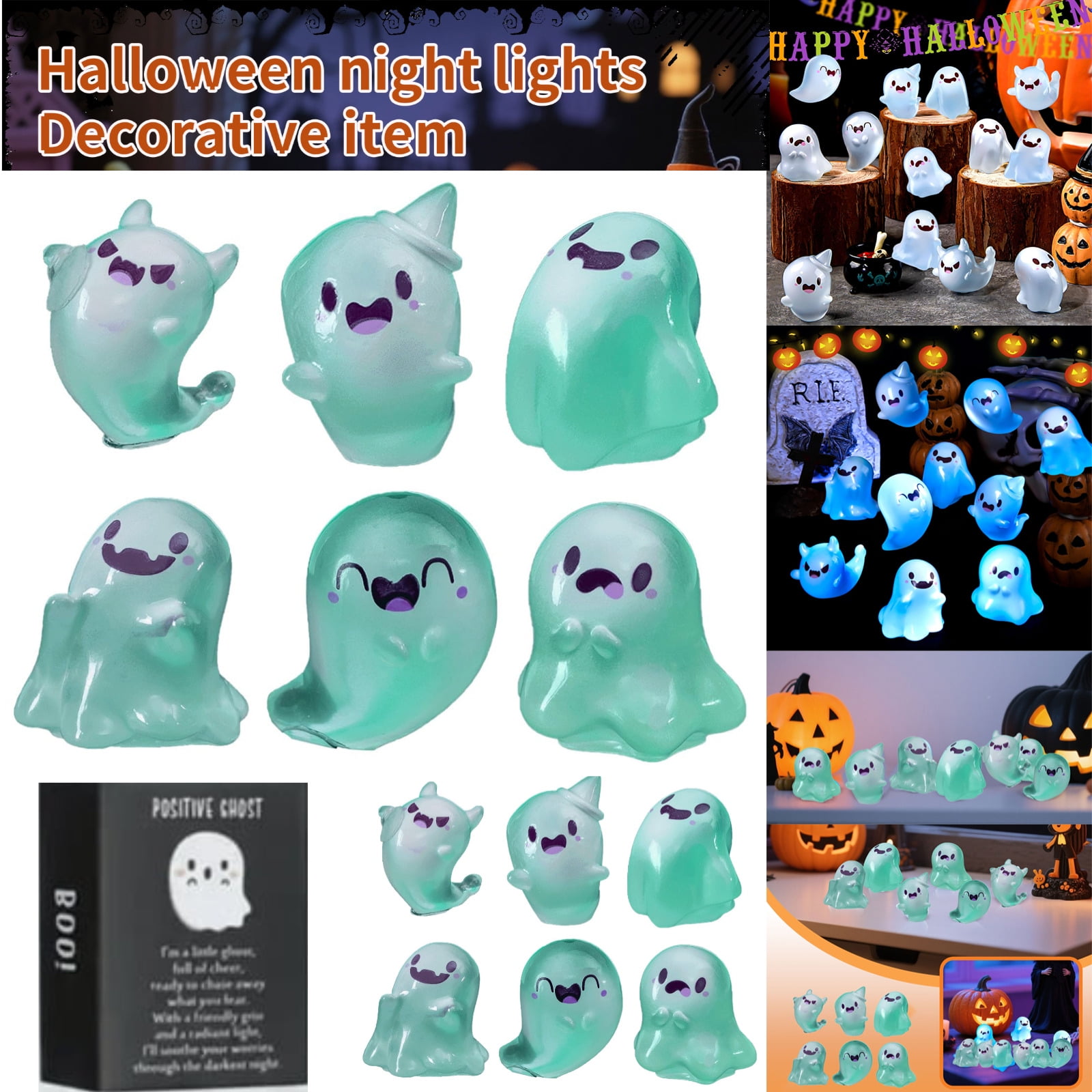 Glow in The Dark Mini Ghost Figures Blind Box - Small Resin Ghost ...