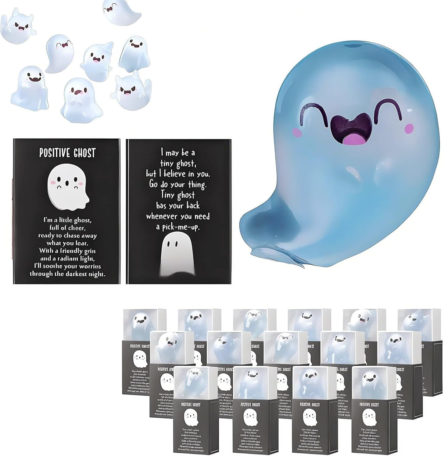 Glow in The Dark Mini Ghost Figures with Box, 36 Sets Halloween Mini ...