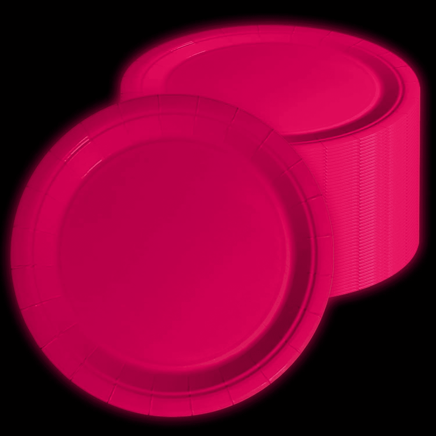 Glow in the Dark Neon Birthday Plates, 50 Pcs 9 x 9 inches Red Bulk ...