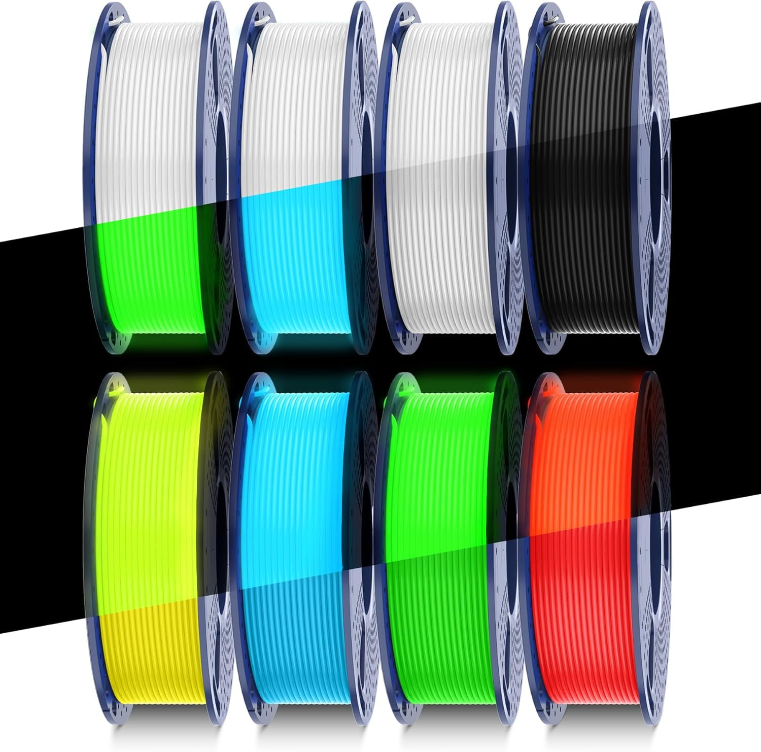 Glow in Dark PLA Bundle, Neatly Wound Luminous PLA 3D Printer Filament ...