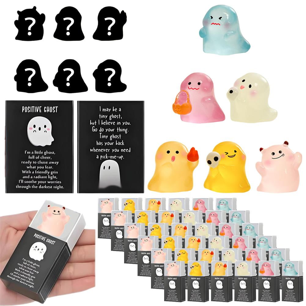 Glow in The Dark Positive Ghosts, Mini Luminous Ghost Figures ...