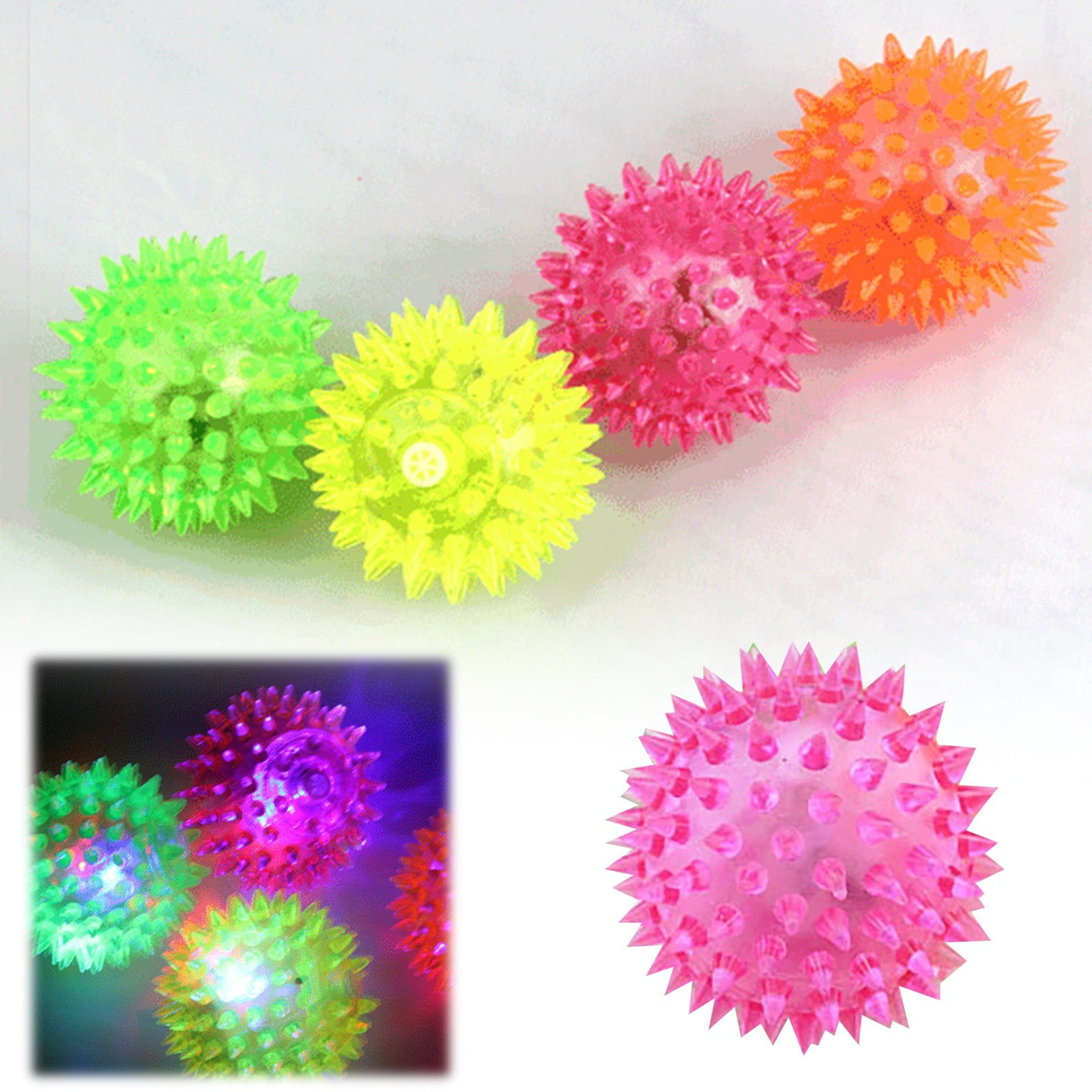 Glow In The Dark Spiky Massage Bouncing Hedgehog With LED Lights And ...