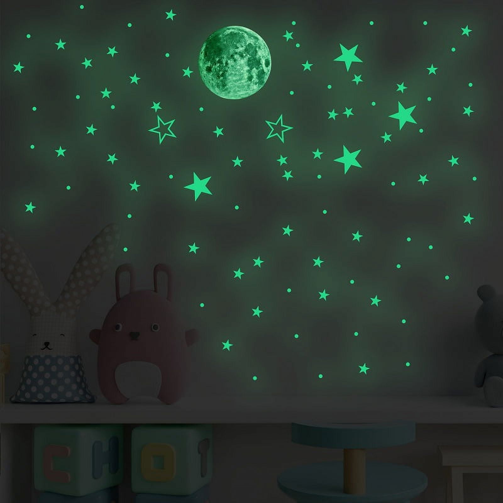 Glow in The Dark Stars for Ceiling,Glow in The Dark Stars and Moon Wall ...