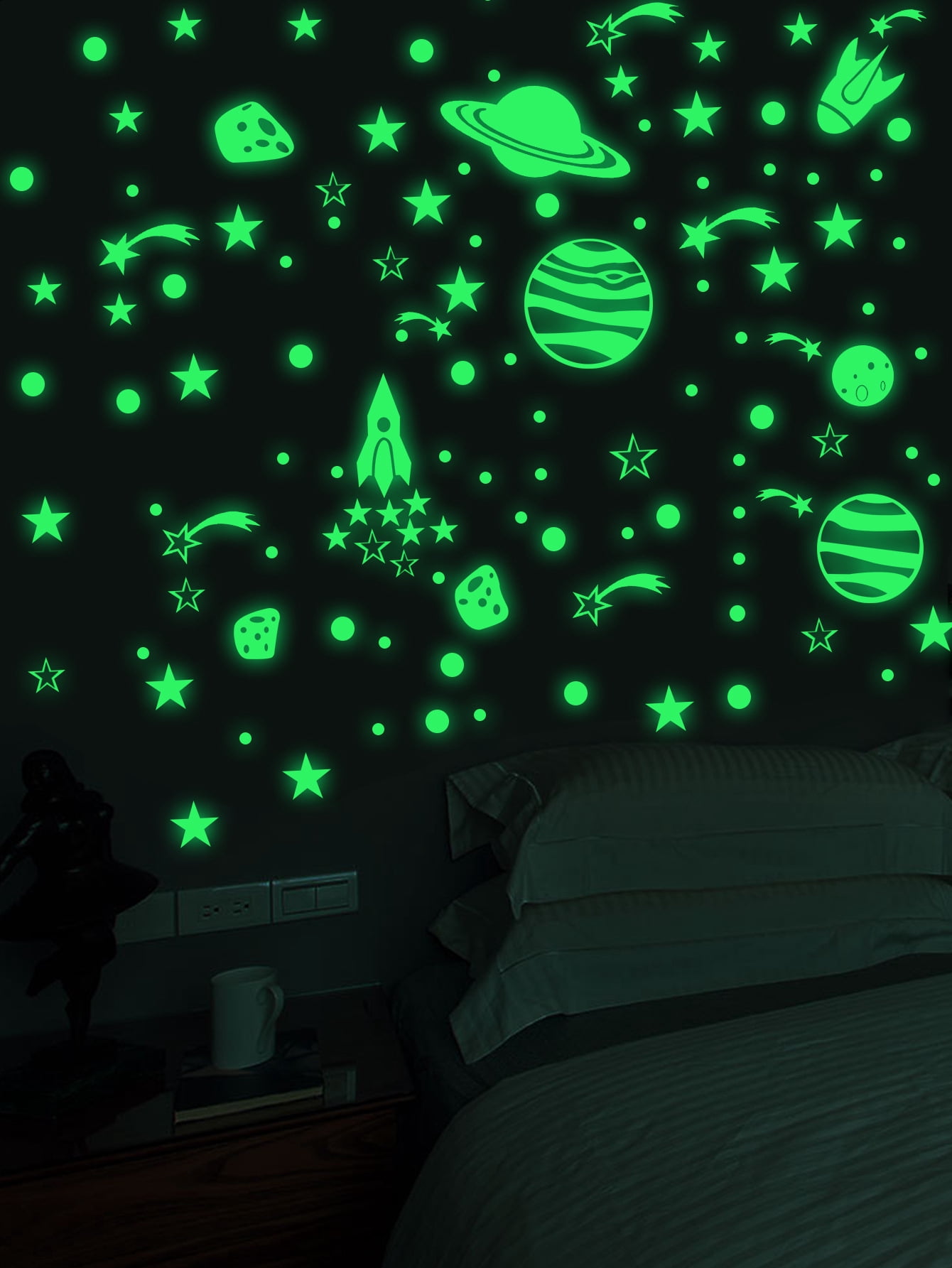 Glow in The Dark Stars for Ceiling, Glowing Stars for Ceiling Planets ...