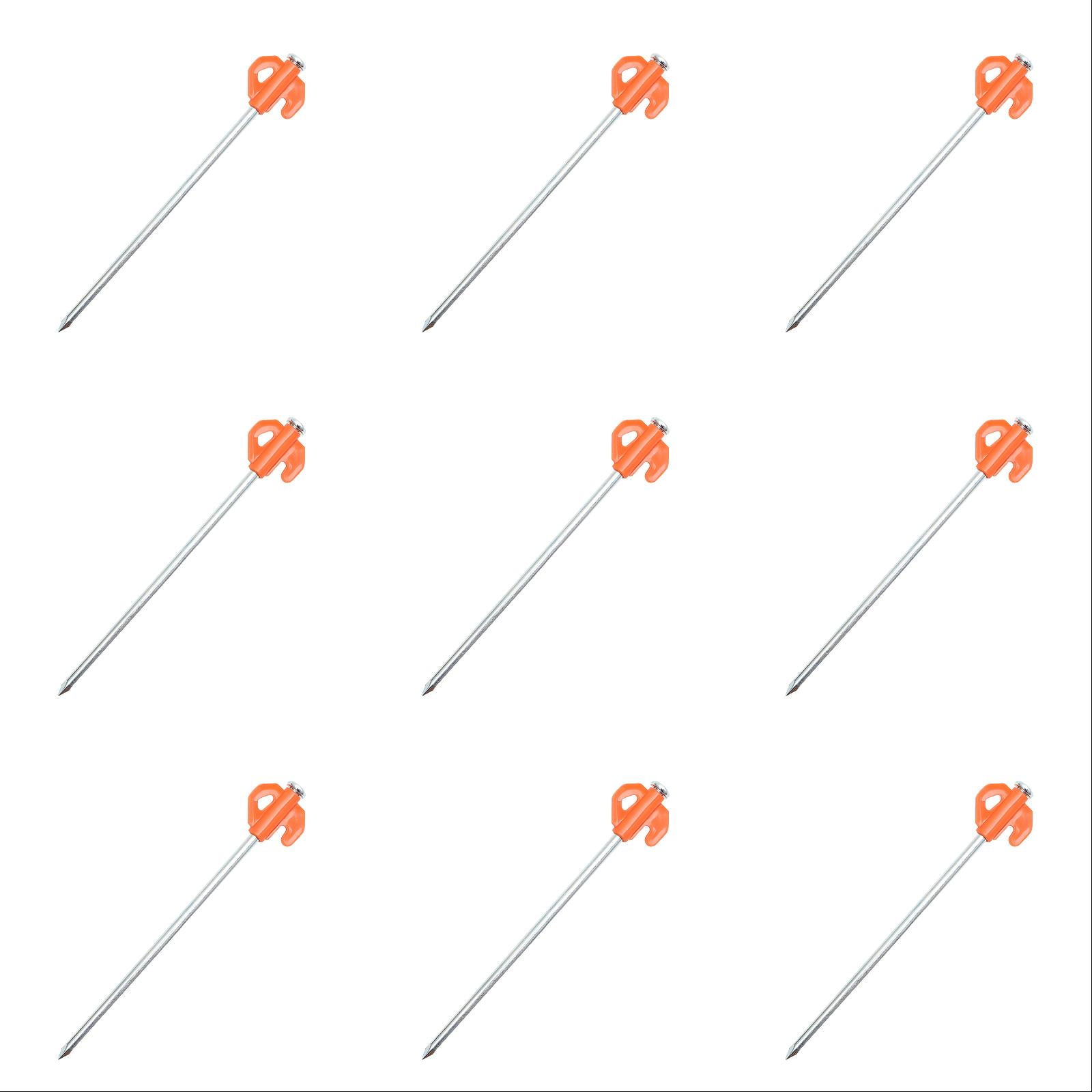 Heavy Duty Steel Tent Stakes with Storage Bag - 8 Inch Glow in The Dark ...
