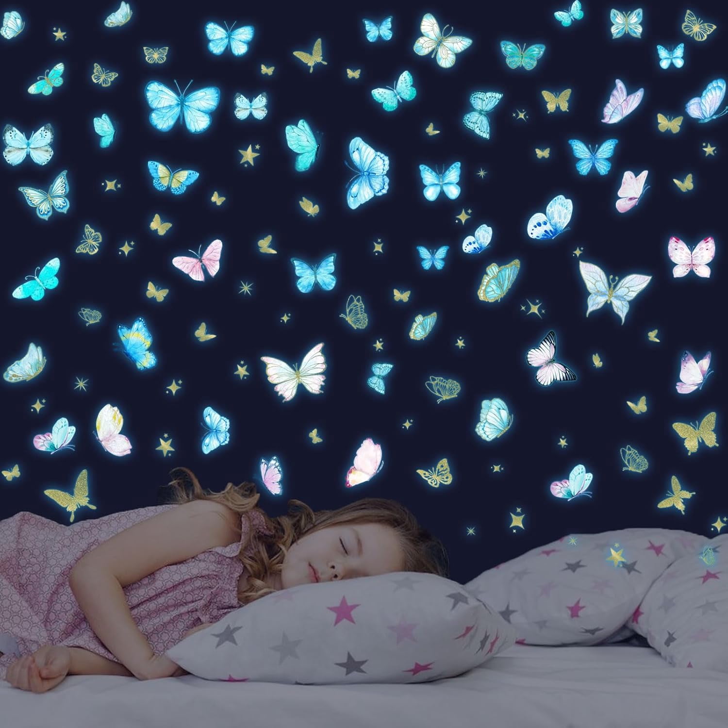 Glow in The Dark Wall Decals - Luminous Butterfly Stickers, Colorful ...