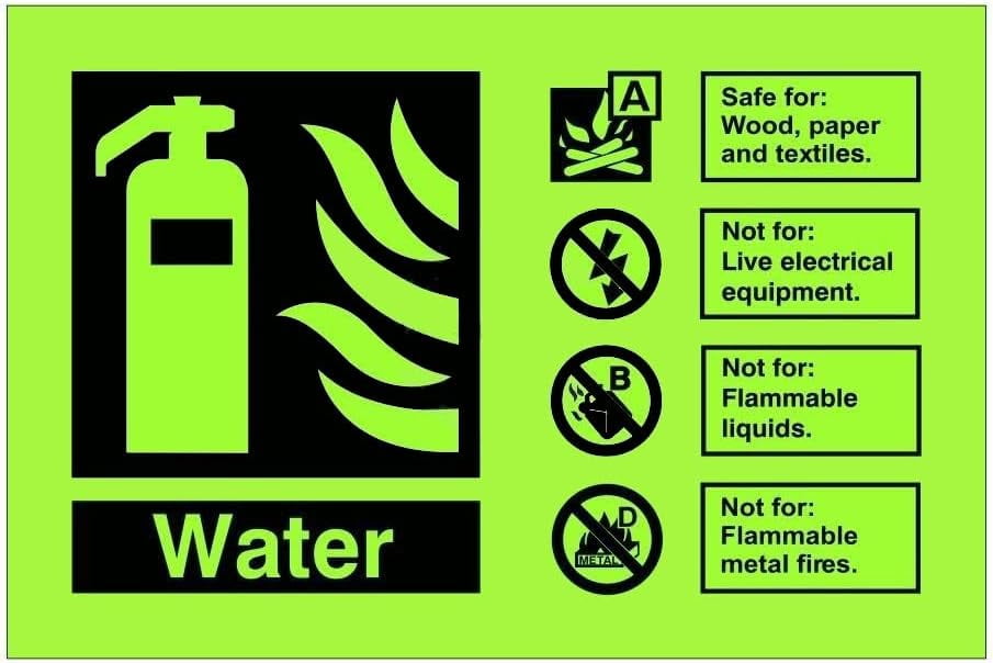 Glow In The Dark Water Fire Extinguisher Identification Fire ...