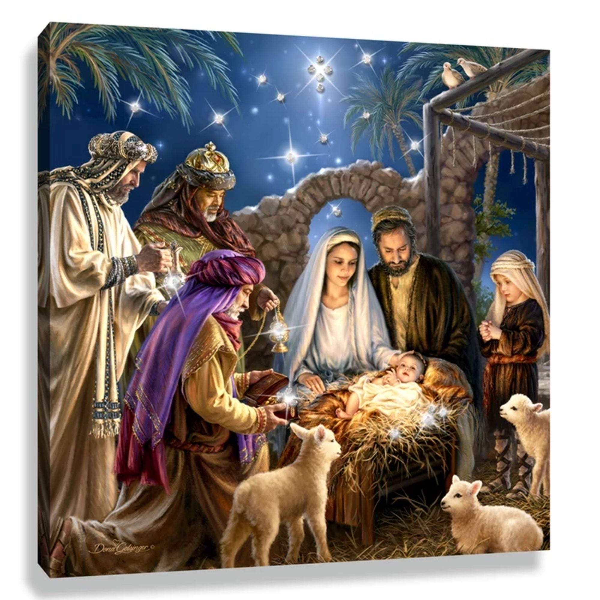 10" Blue and Ivory The Nativity Embellished Pizazz Wall Art - Walmart.com