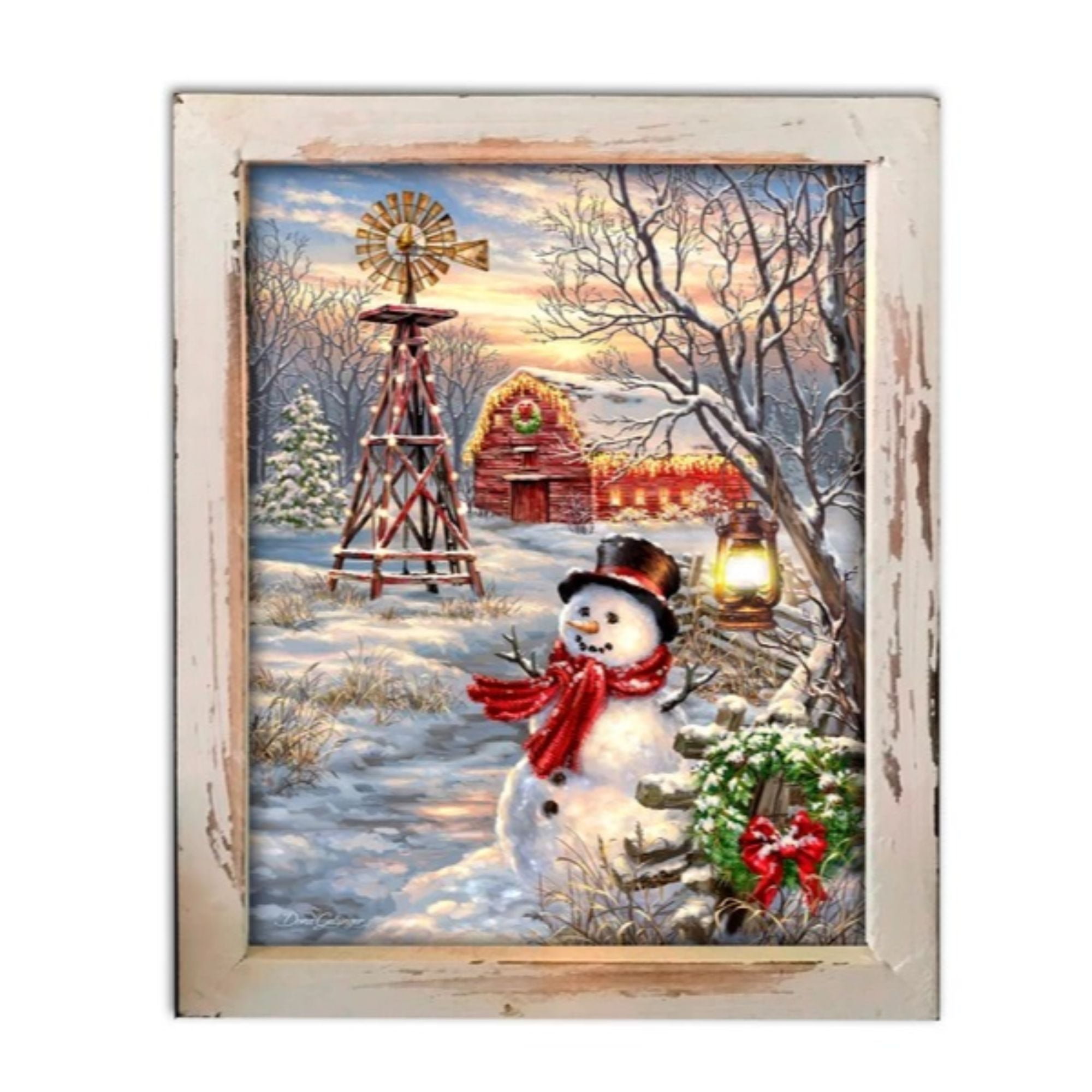 Glow Decor 10" White and Red LED Lighted Winter Windmill Christmas ...