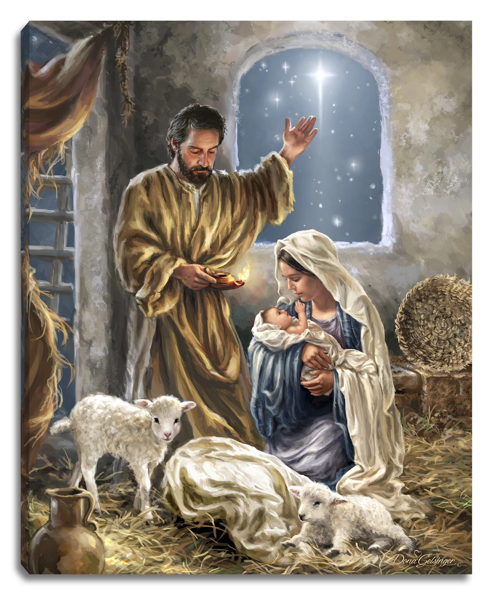 Crafted Creations LED Lighted The King is Born Christmas Canvas Art ...