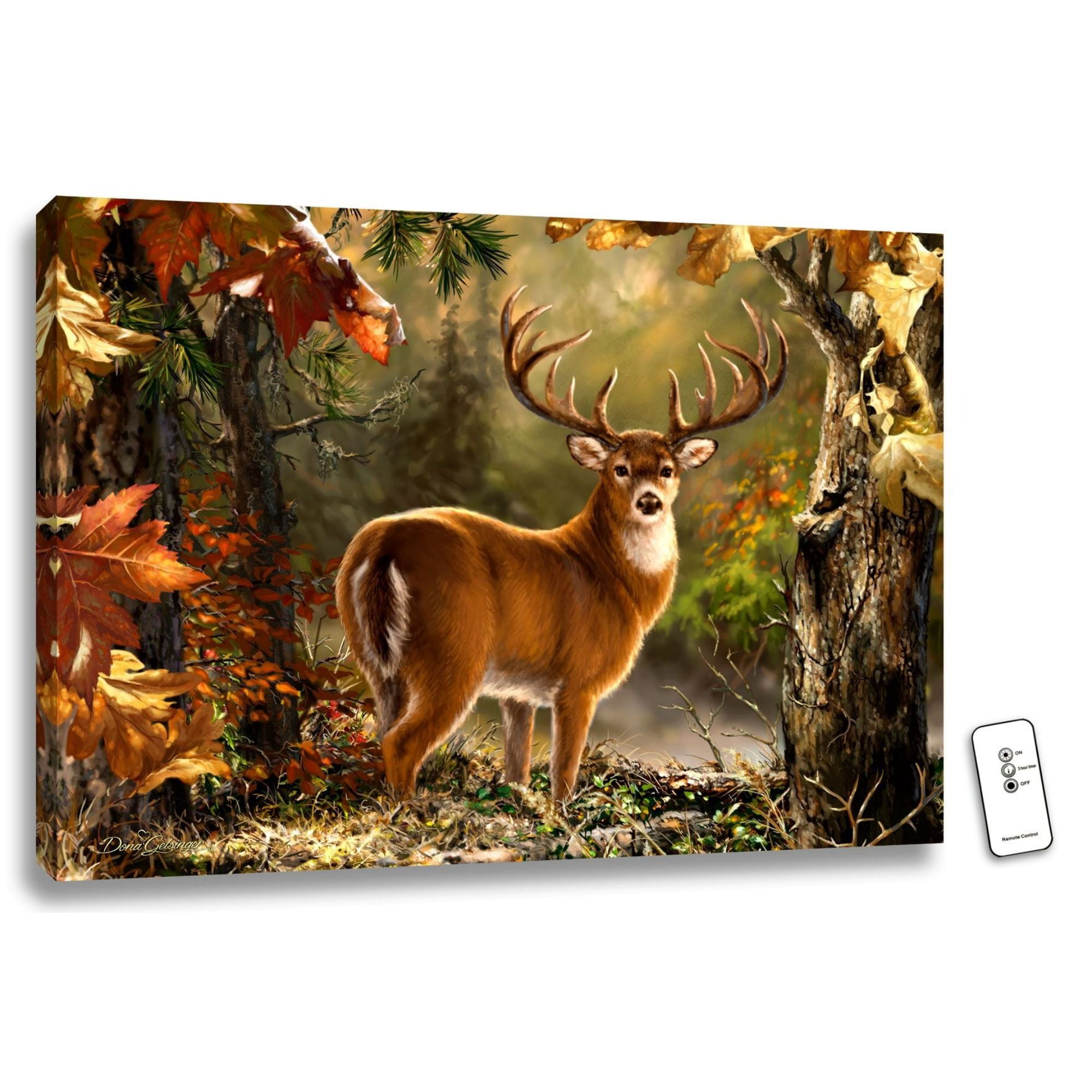 Glow Decor 18" x 24" Green and Brown Whitetail Backlit LED Wall Art ...