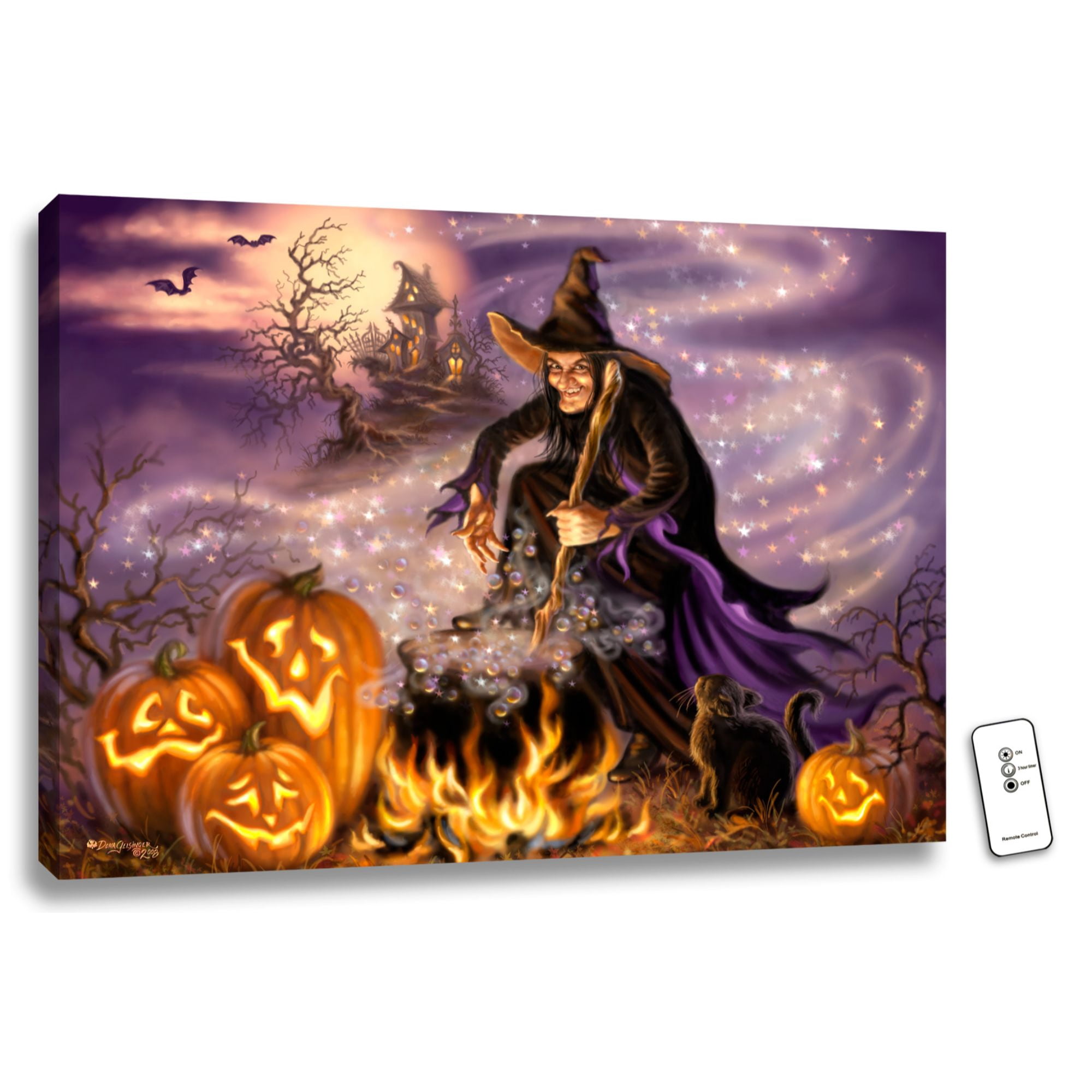 Glow Decor 18" x 24" Purple and Orange All Hallow's Eve Back-lit ...