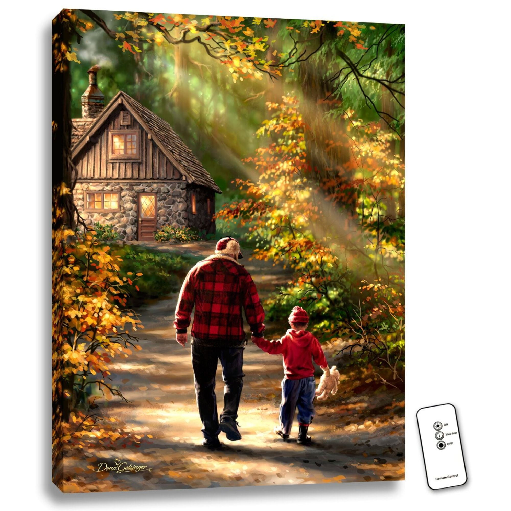 24" x 18" Green and Red The Path Backlit LED Wall Art with Remote ...