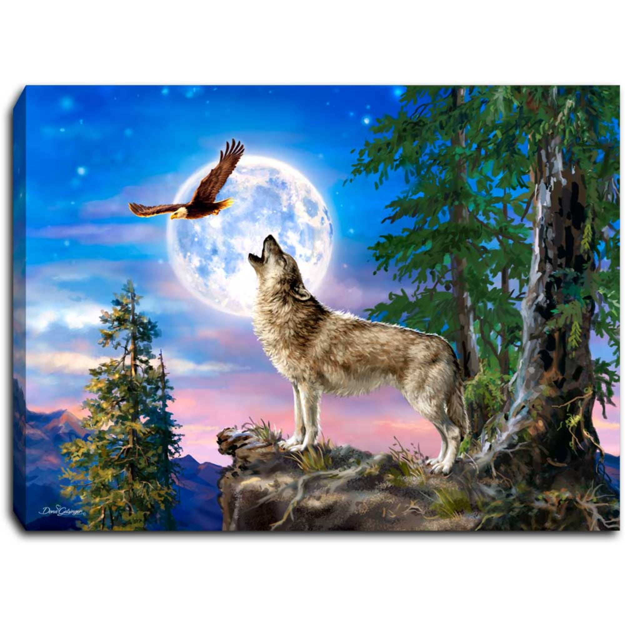 Glow Decor 8" Blue and White Wolf Moon LED Lighted Tabletop Decor ...