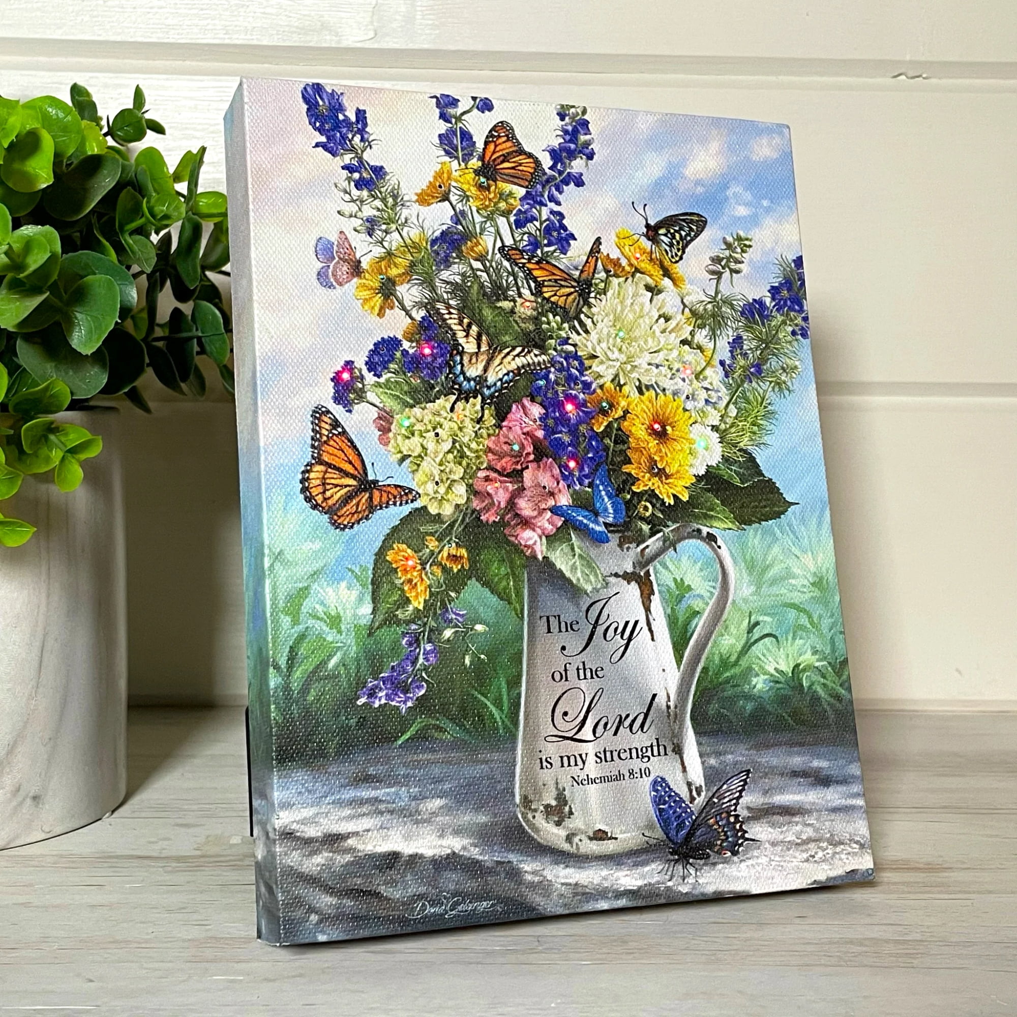 Glow Decor 8 x 6 in. Mini Canvas - Joy of The Lord - LED Tabletop with ...