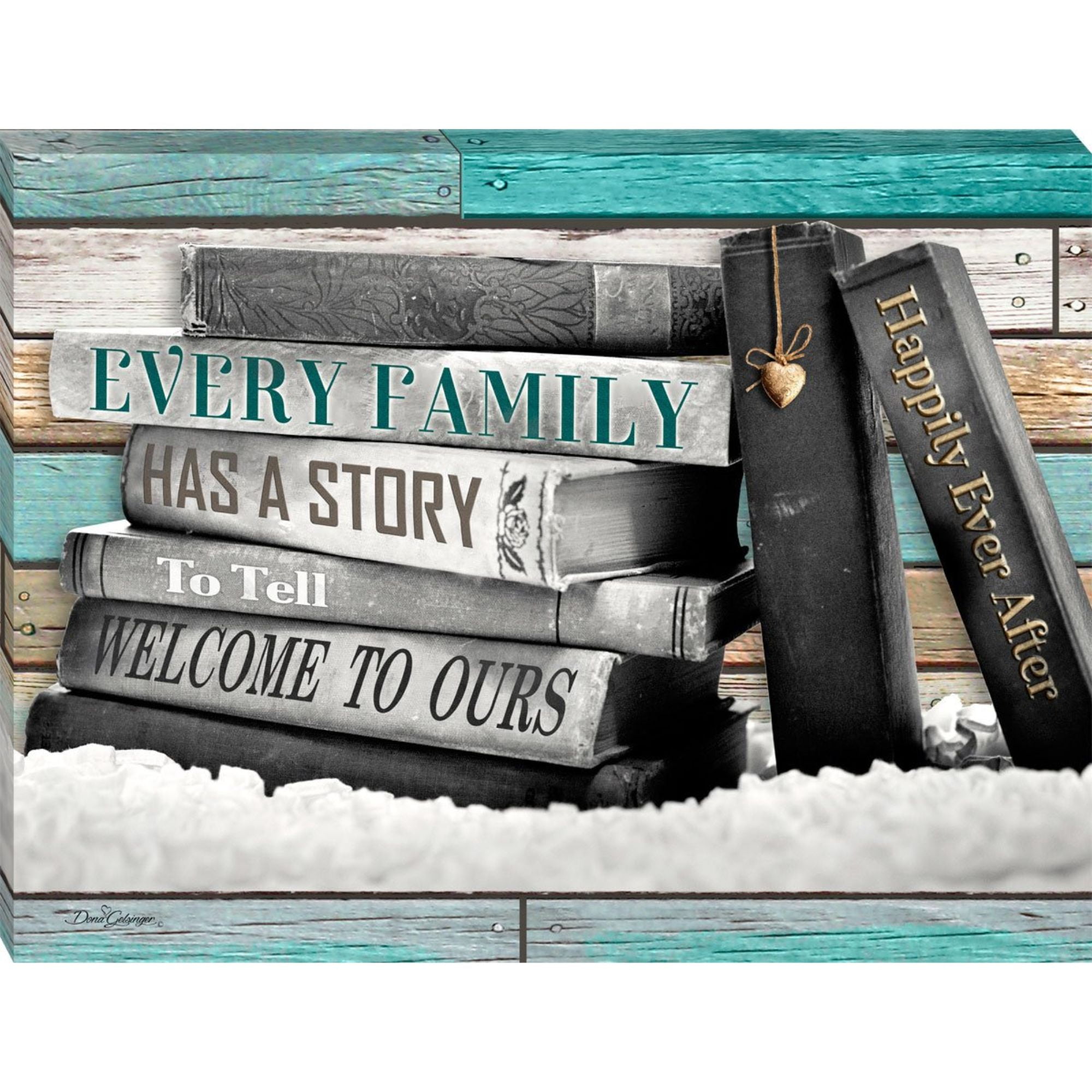 Glow Decor Blue and White Our Story Rectangular Wall Art Decor 18" x 24 ...