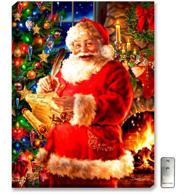 Glow Decor Checking It Twice Illuminated Wall Art #D1117 - Walmart.com