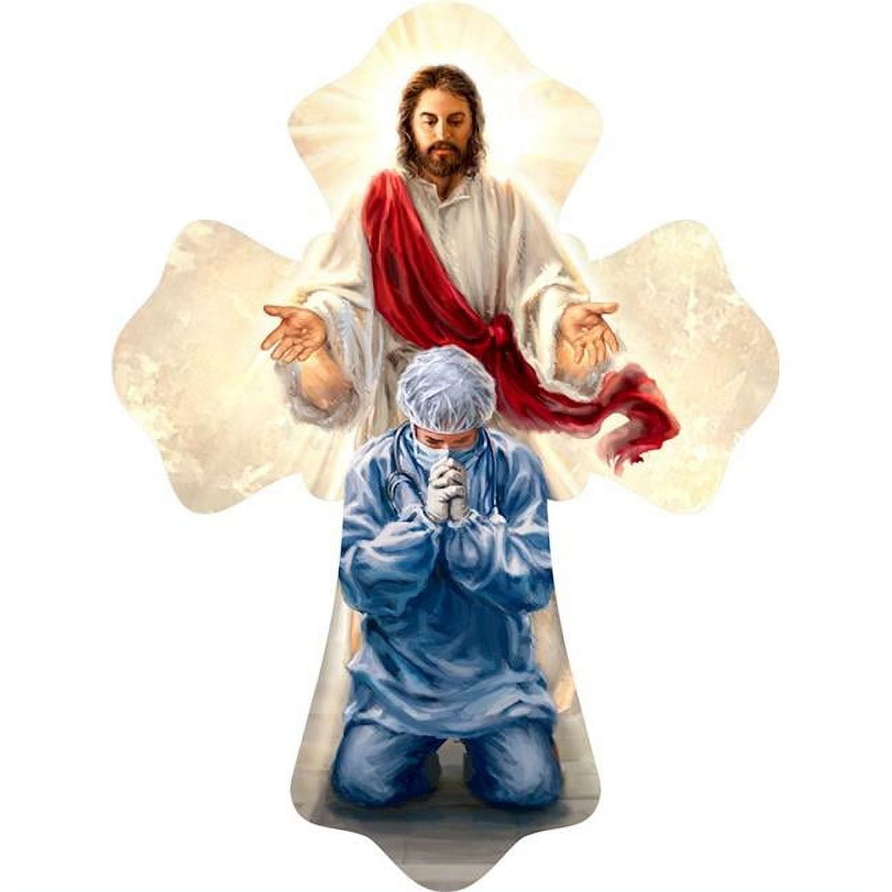 Glow Decor Wall Cross-Merciful Jesus/Health Care (6" x 8") A1116 ...