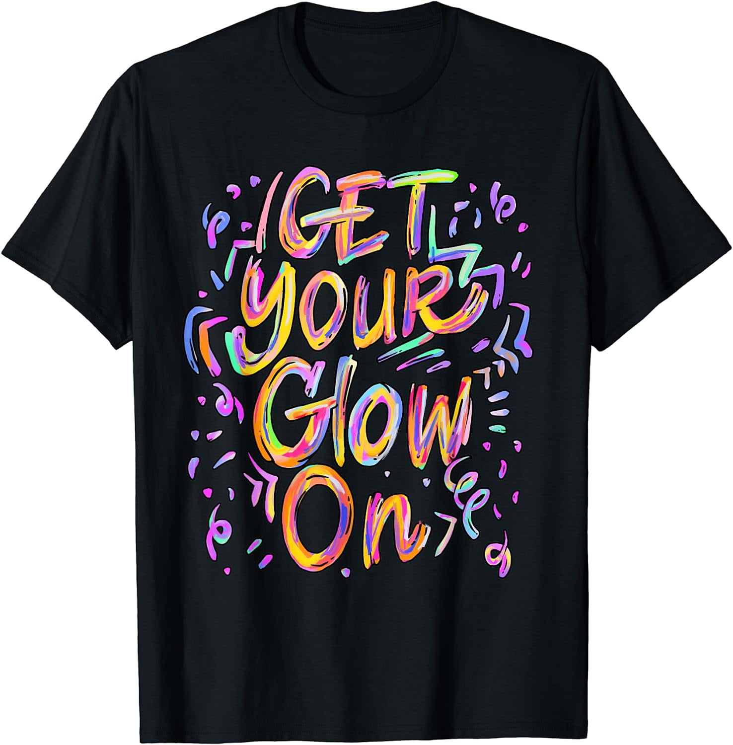 Glow Design for kids and adults, in bright colors 80 theme T-Shirt ...