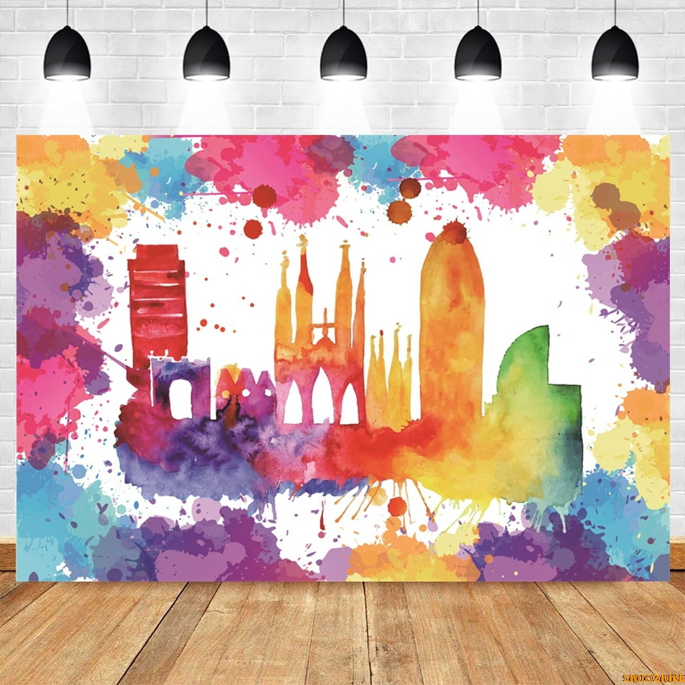 Glow Graffiti Birthday Backdrop Colorful Paint Splatter in The Dark 80 ...