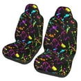 Glow In Dark Splatter Neon Car Seat Covers 2-Piece Set Universal Auto ...