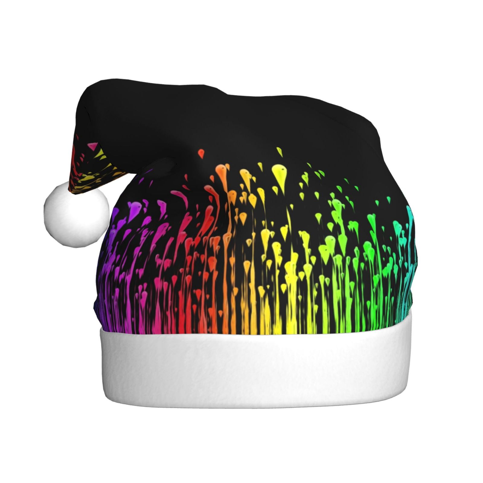 Glow In Dark Splatter Neon Christmas Decorative Hat Funny Warm Holiday ...